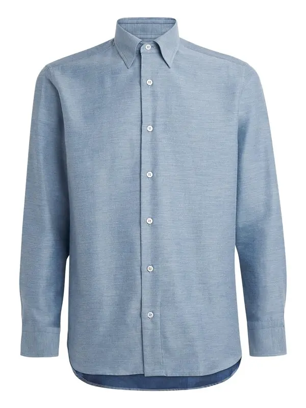 Brioni Cotton-cashmere Shirt - Blue