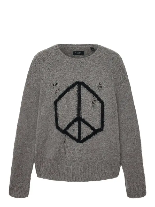 ALLSAINTS Wool-blend Message Sweater - Grey