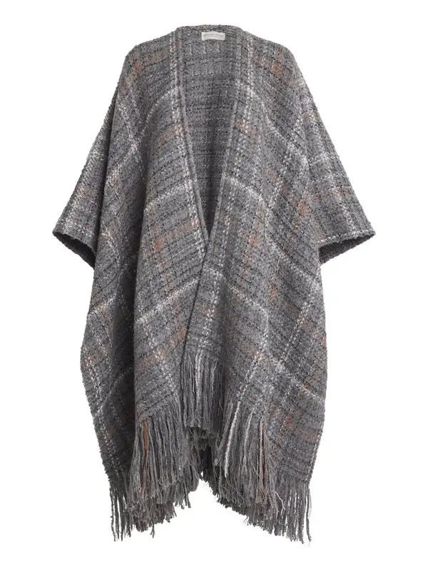 Johnstons Of Elgin Cashmere-blend Texture Cape - Grey