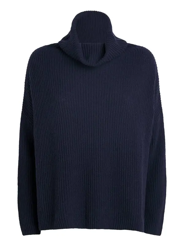 Max & Co. Cashmere Ribbed Rollneck Sweater - Blue