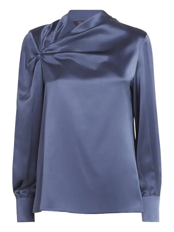 Max Mara Silk Wrap Blouse - Grey