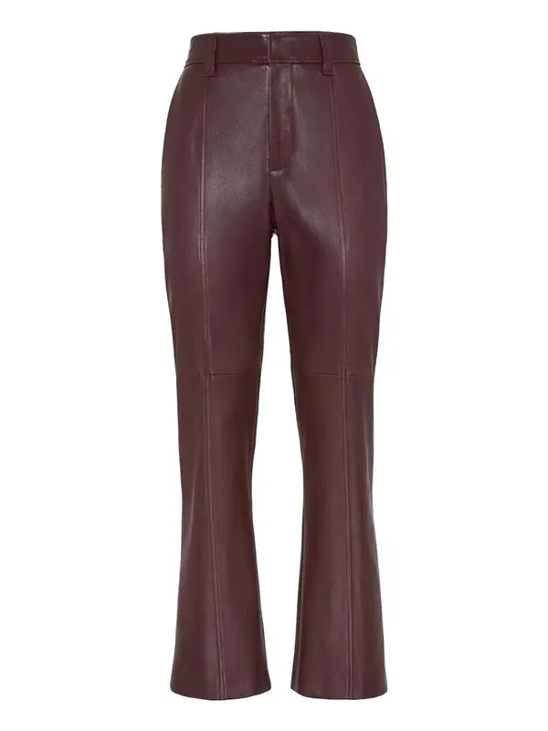 Brunello Cucinelli Nappa Leather Trousers - Red