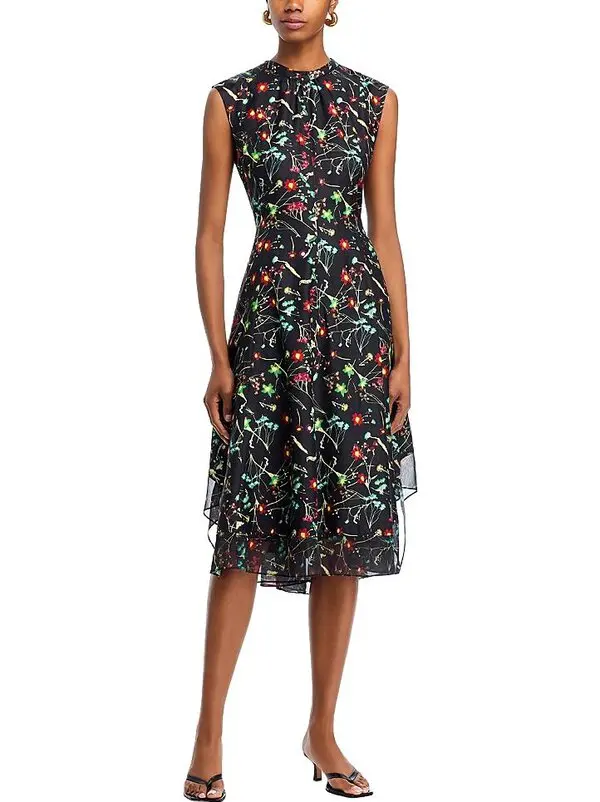 3.1 Phillip Lim Bliss Silk Floral Dress - Black Multi