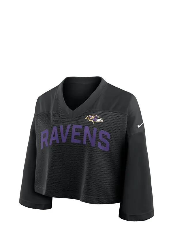 Nike Baltimore Ravens Dri-fit Nfl Cropped Top - Black