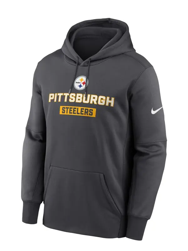Nike Pittsburgh Steelers Therma Nfl Pullover Hoodie - Grey