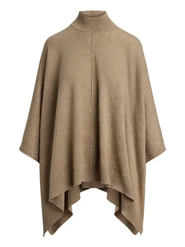 Ralph Lauren Knit Poncho - Dark Taupe Heather