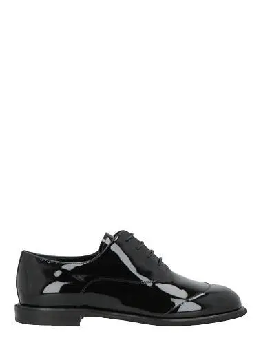 Giorgio Armani Lace-up Patent Leather Oxfords - Black
