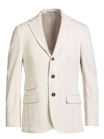 Eleventy Blazer Cream Size Wool, Cotton, Goat Skin - White