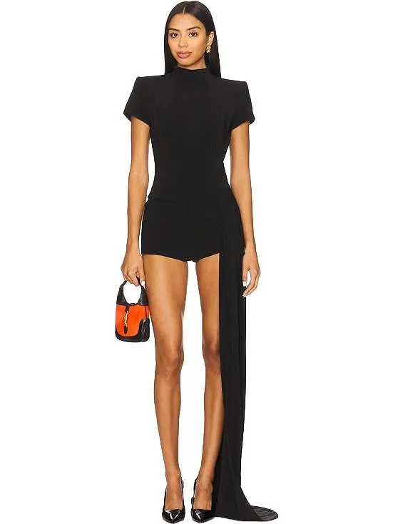 NADINE MERABI Draped Top - Black