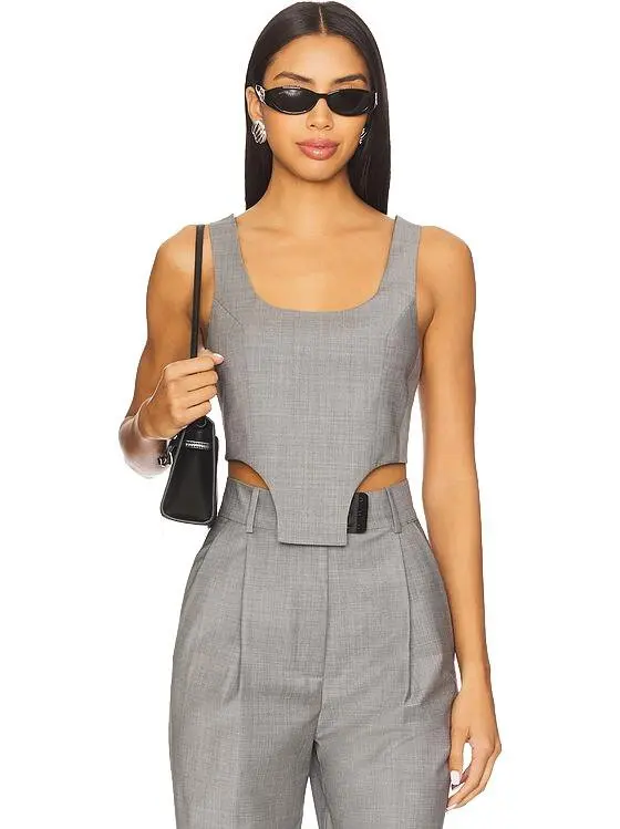 Bevza Corset Top - Light Melange Grey