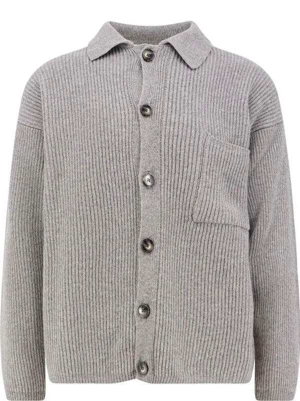 AMARANTO Wool And Cashmere Cardigan - Grey