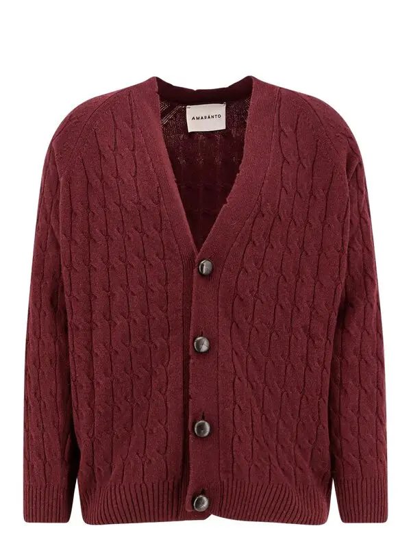 AMARANTO Wool And Cashmere Cardigan - Red