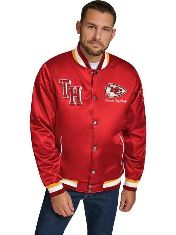 Tommy Hilfiger Kansas City Chiefs Satin Jacket - Red