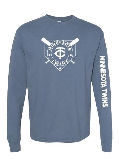 SOFT AS A GRAPE Minnesota Twins Pigment Dye Long Sleeve T-shirt - Navy