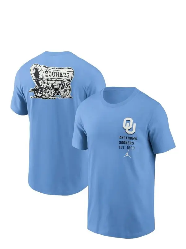 JORDAN BRAND Valor Blue Oklahoma Sooners Record Shattered 2-hit T-shirt - Light Blue