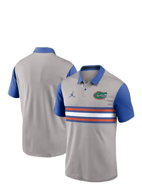 JORDAN BRAND Royal Florida Gators Vapor Performance Polo - Gray