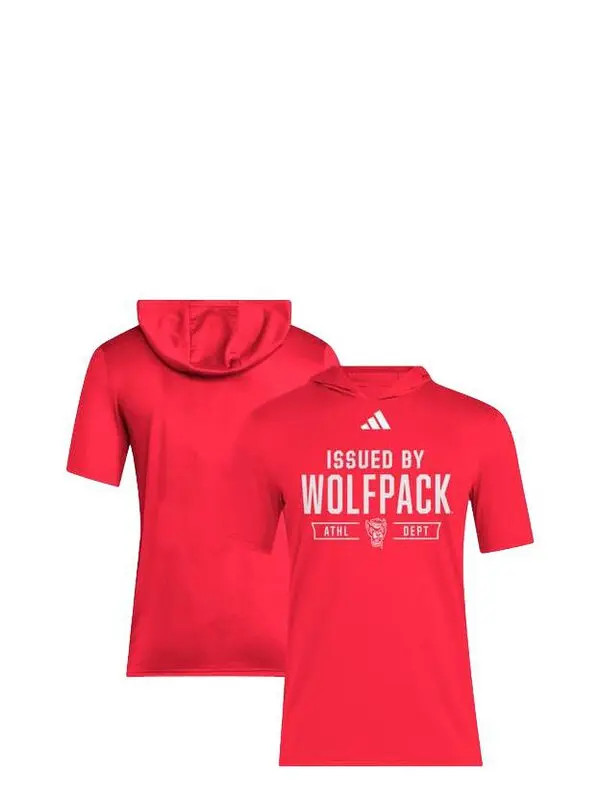 Adidas Nc State Wolfpack 2025 Aeroready Sideline Training Hooded T-shirt - Red