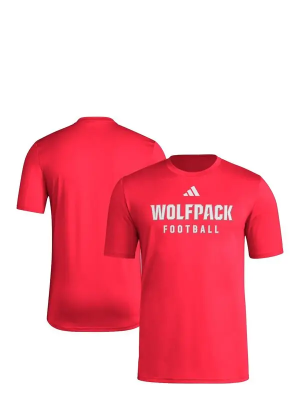 Adidas Nc State Wolfpack Locker Practice Football Pre-game T-shirt - Red