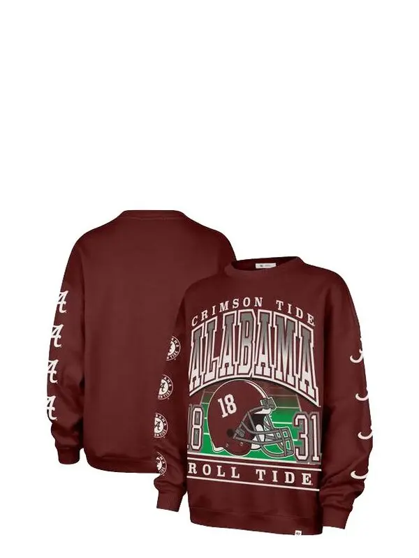 '47 Alabama Tide Go Big Oversized Pullover Sweatshirt - Crimson
