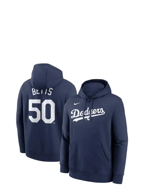 Nike Mookie Betts Los Angeles Dodgers Club Pullover Hoodie - Navy