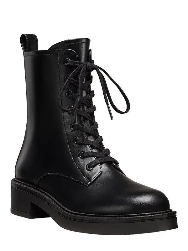 STUART WEITZMAN Celia Lace Up Boots - Black
