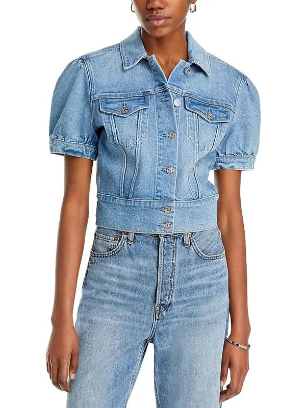 Paige Kendra Puff Sleeve Denim Jacket - Lowen