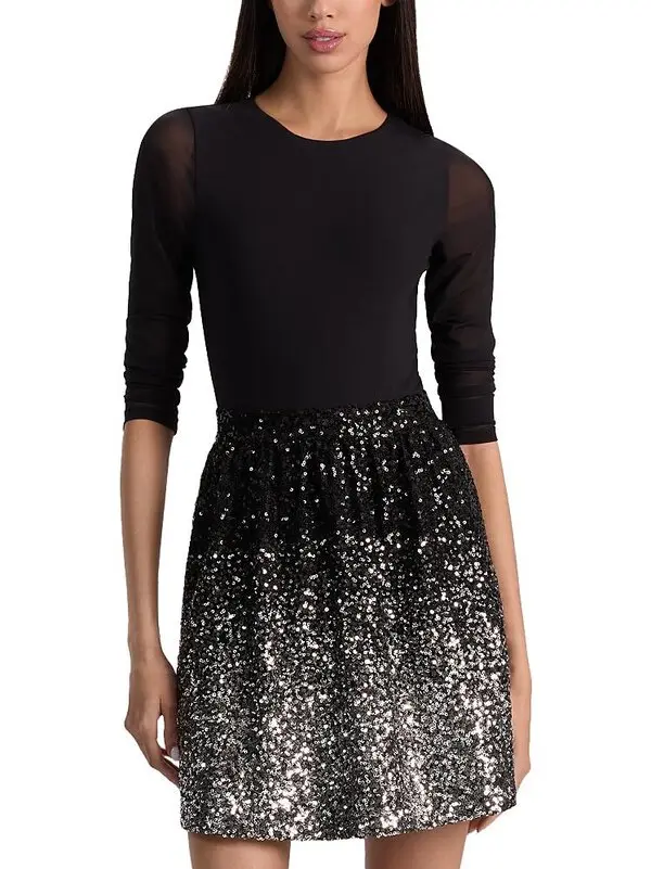Alice + Olivia Chara Embellished Dress - Black/multi