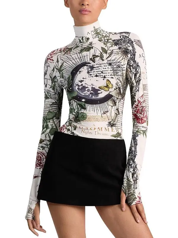 Alice + Olivia Delaina Turtleneck Top - Dream Moon Vanilla