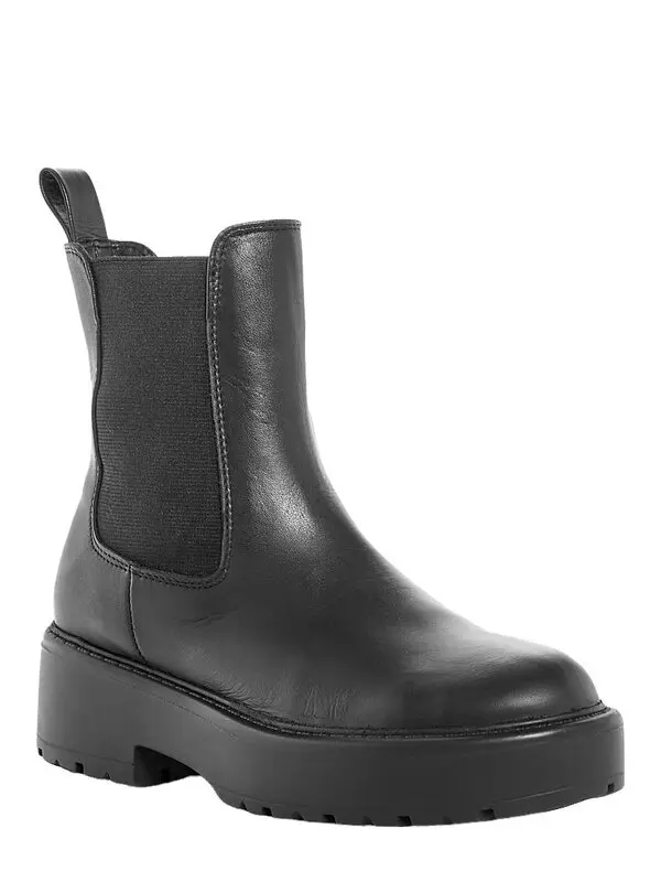Aqua Perie Chelsea Booties Exclusive - Black Leather