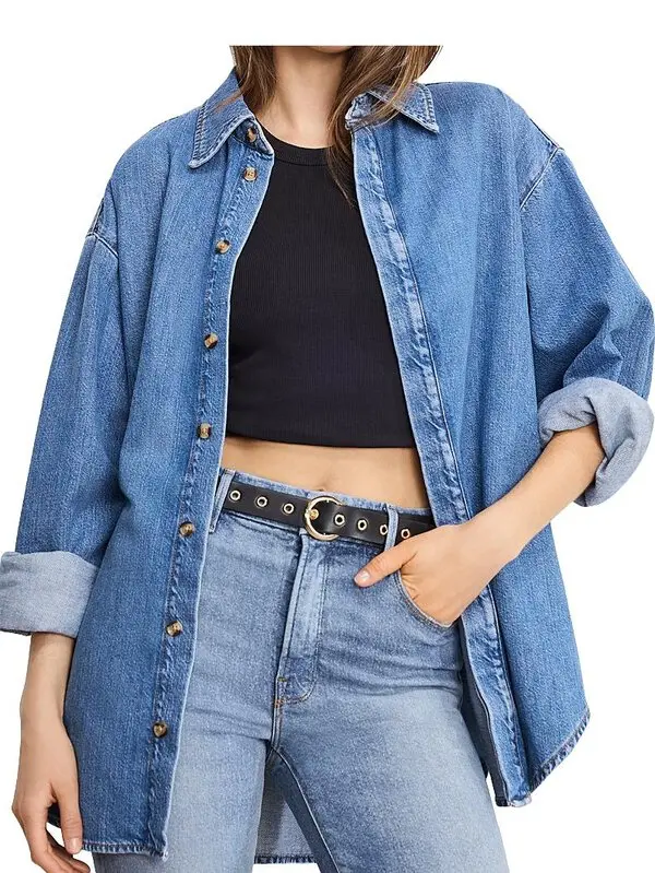 Good American Oversized Denim Shirt - Indigo