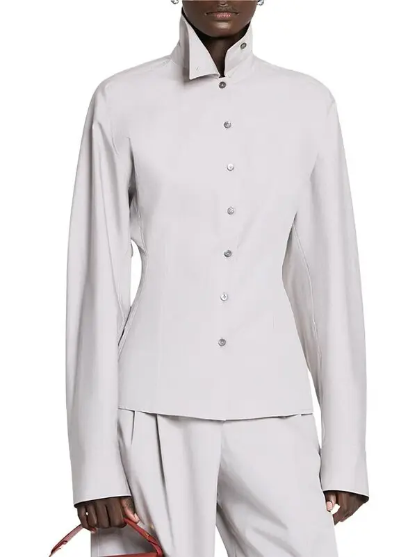 LANVIN Tailored Cotton Shirt - Mink