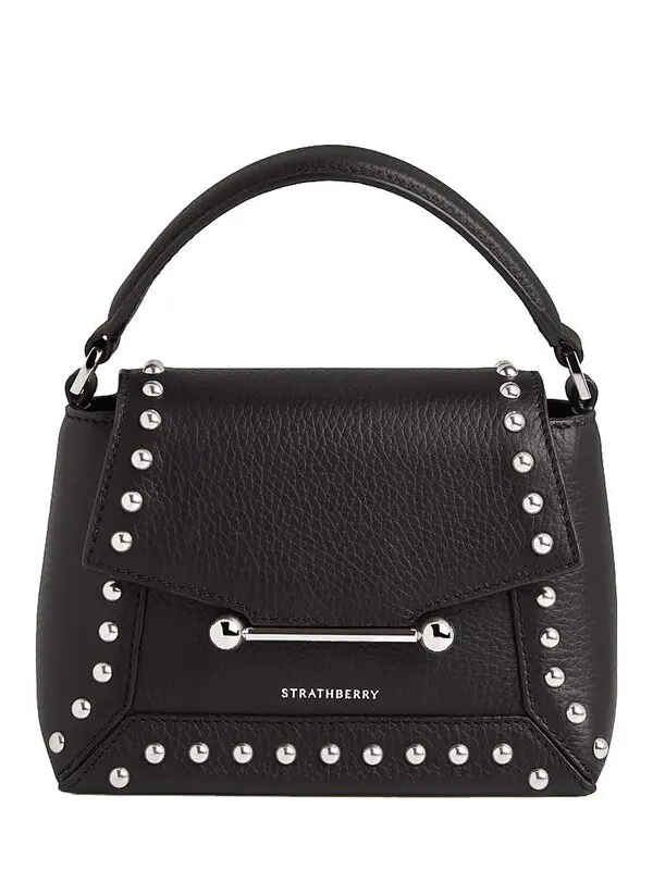 Strathberry Mosaic Nano Studs Leather Crossbody Bag - Black
