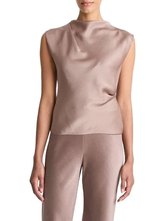 Vince Cowl Neck Satin Top - Mauve Lilac