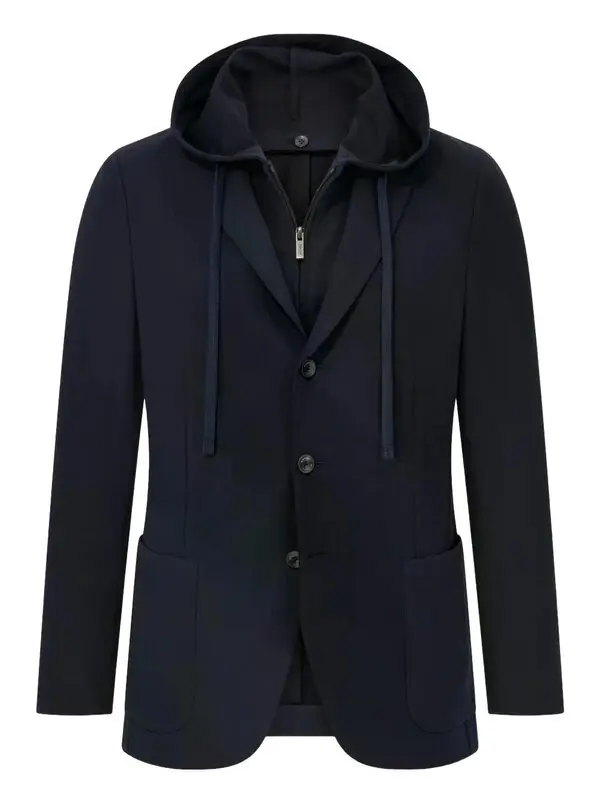 Boggi Milano Hooded Patch-pocket Blazer - Blue