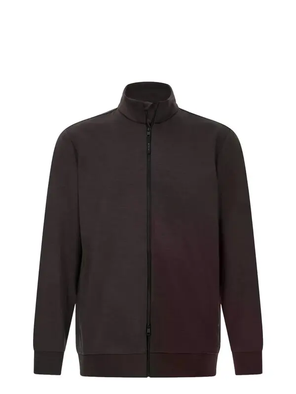 Boggi Milano High-neck Zip Up Sweatshirt - Brown