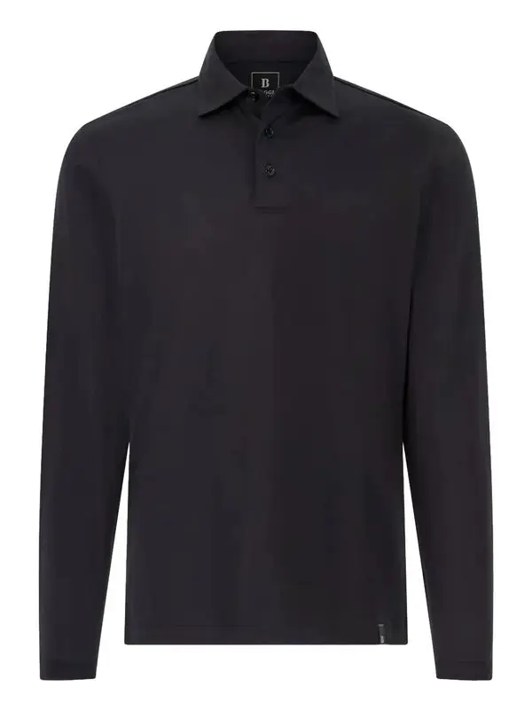 Boggi Milano Long-sleeve Polo Shirt - Black