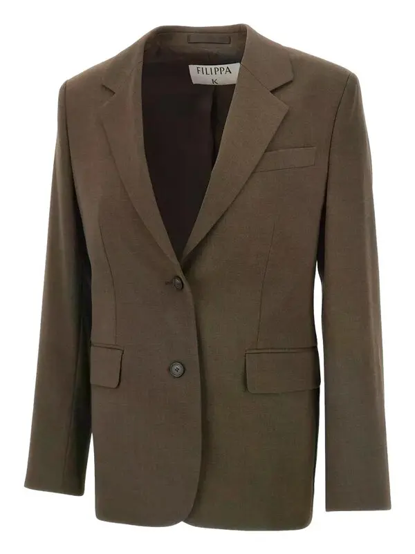 Filippa K Delilah Padded-shoulder Two-button Blazer - Brown
