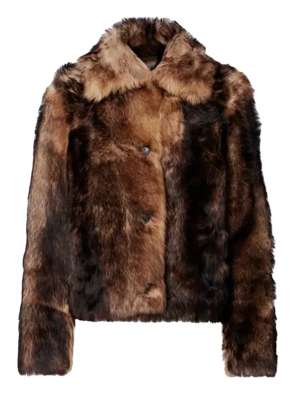 YVES SALOMON Shearling Jacket - Brown