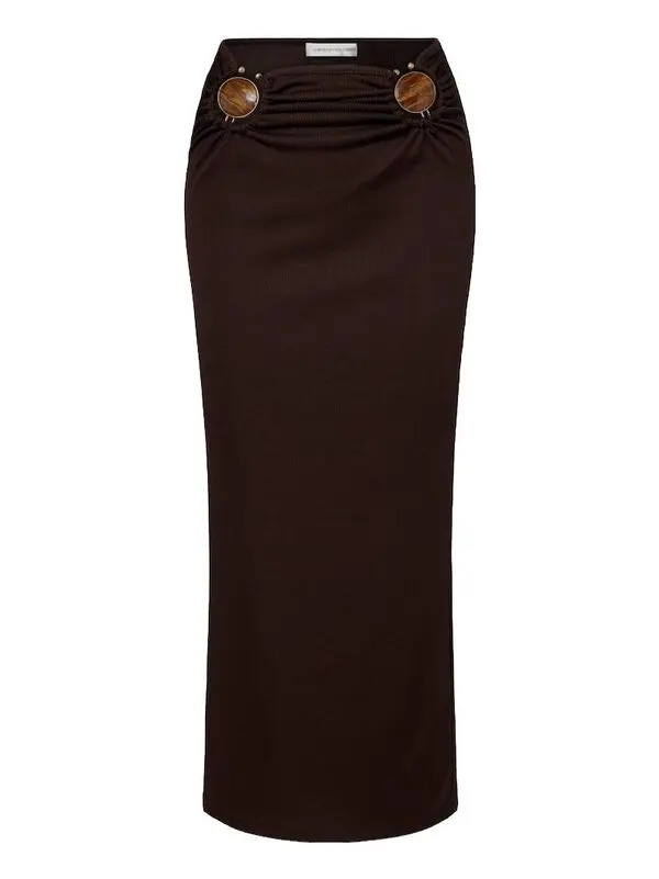 Christopher Esber Gathered Maxi Skirt - Brown