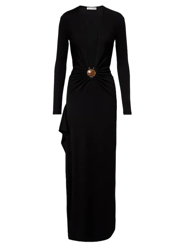 Christopher Esber Gathered Jersey Maxi Dress - Black