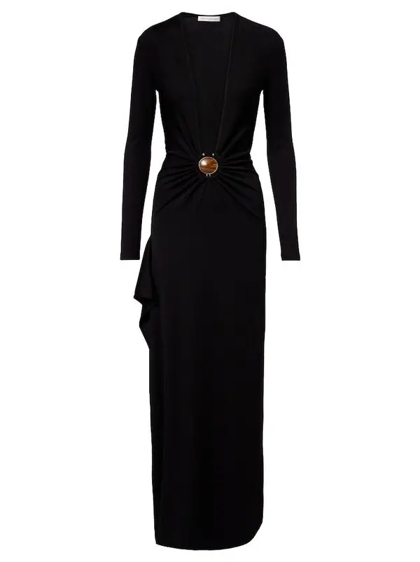 Christopher Esber Gathered Jersey Maxi Dress - Black