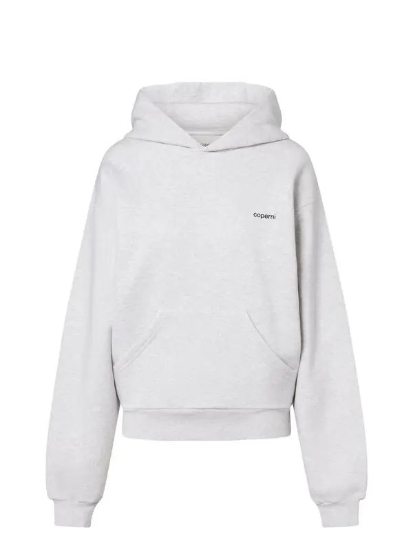 Coperni Logo Cotton-blend Jersey Hoodie - Grey