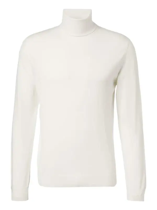 SLOWEAR Virgin Wool Turtleneck Sweater - White