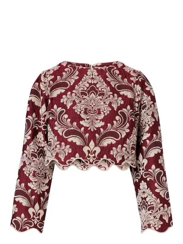 Farm Rio Floral Crop Top - Burgundy