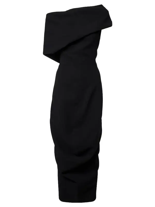 Jacquemus One-shoulder Midi Dress - Black