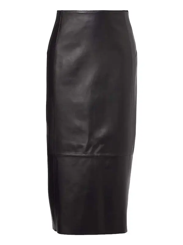 Vince Leather Pencil Skirt - Black