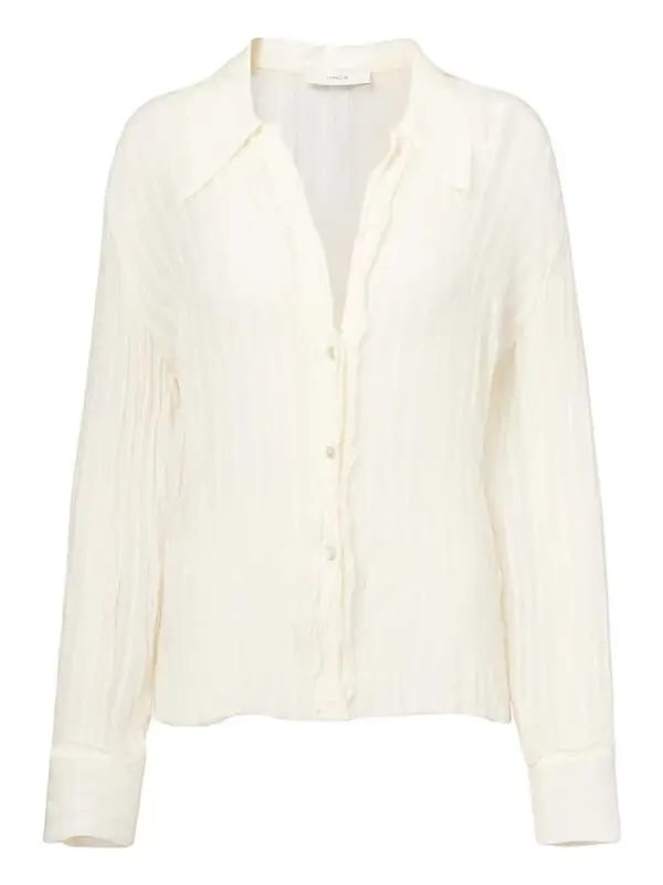 Vince Striped Semi-sheer Shirt - White