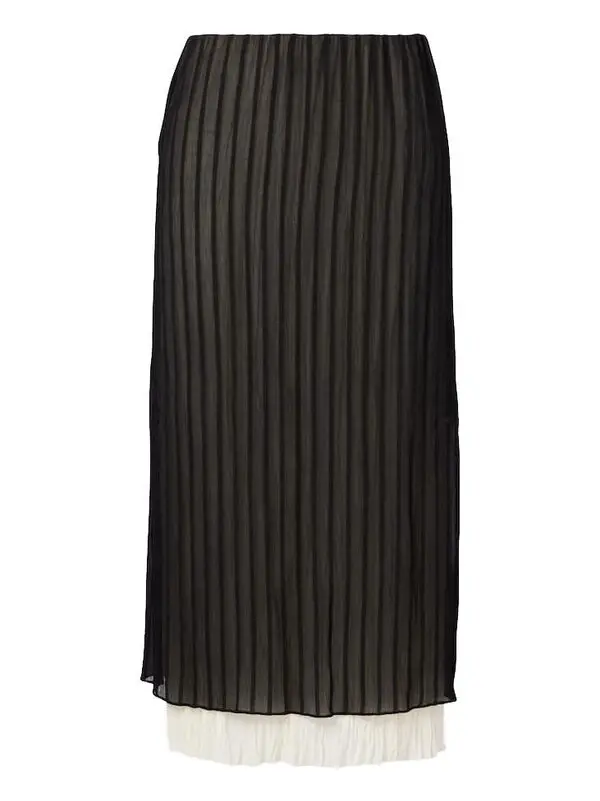 Vince Striped Midi Skirt - Black