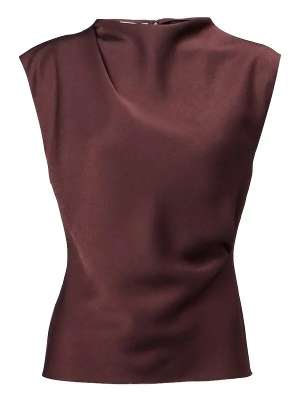 Vince Draped Satin Top - Burgundy