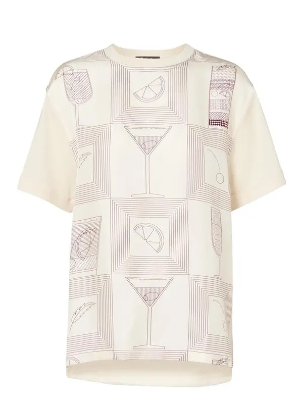 Loro Piana Mazzorbo Printed Silk Jersey T-shirt - Beige